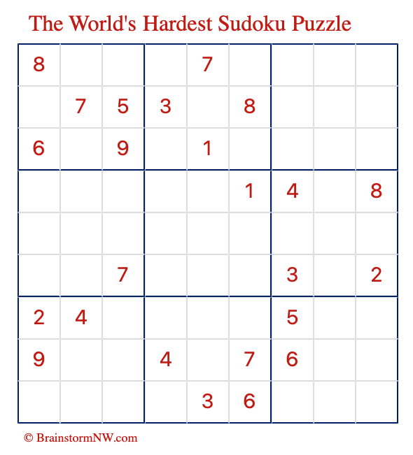 World s Hardest Sudoku Puzzle